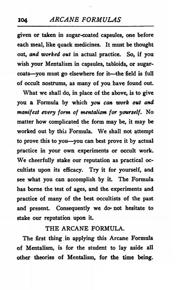 Arcane Formulas or Mental Alchemy by William Walker Atkinson - Read the ...